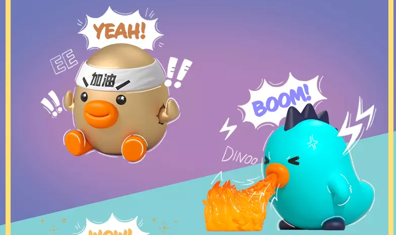 PUPU ALIENS 腾讯21周年噗噗星人 可爱迷你Q版公仔 - 拆盒